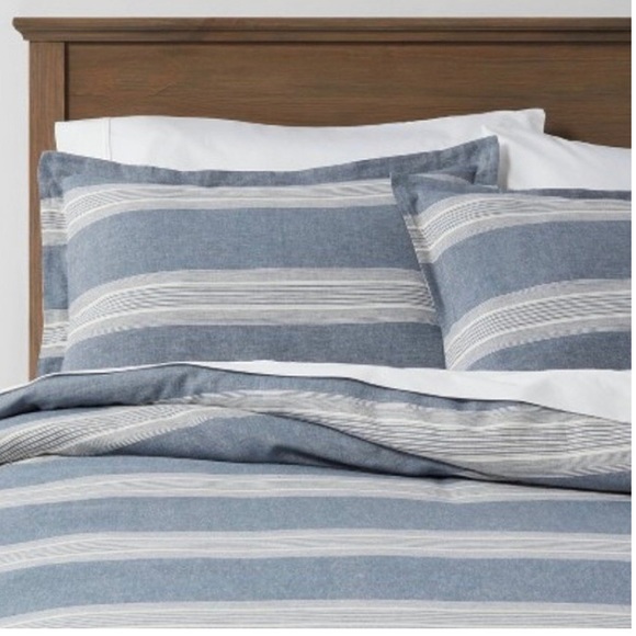 Threshold | Bedding | Nwt Threshold Chambray Yarn Dye Stripe Duvet ...
